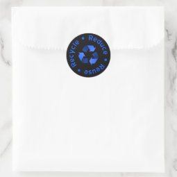 Blue Reduce, Reuse, Recycle Sticker | Zazzle