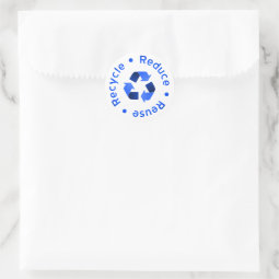 Blue Reduce Reuse Recycle Sticker | Zazzle