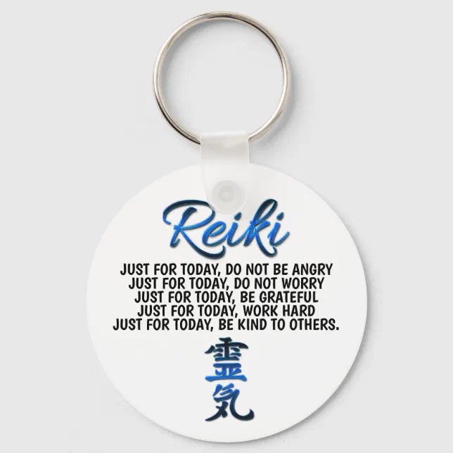 Blue Reiki Principles Keyring | Zazzle