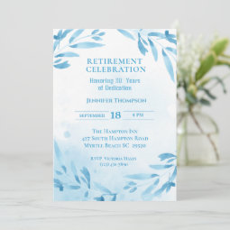 Blue Retirement Party Celebration Invitation | Zazzle