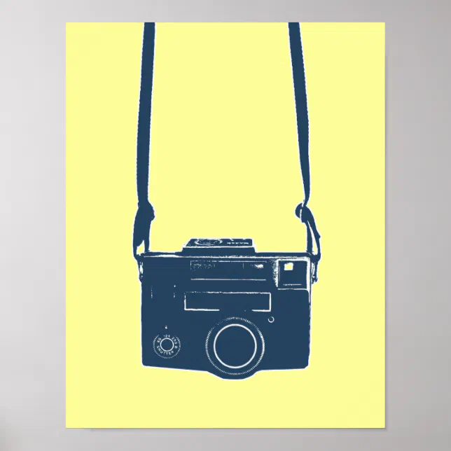 Blue Retro Film Camera Poster | Zazzle