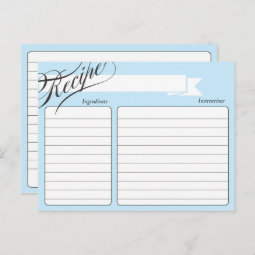 Blue Retro Recipe Card | Zazzle