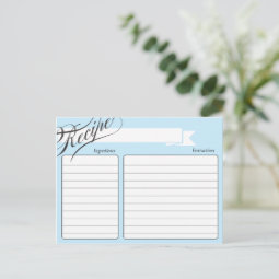 Blue Retro Recipe Card | Zazzle