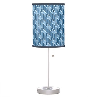 Blue Retro Rectangle Pattern Table Lamp | Zazzle