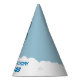 Blue Retro Rocket Ship Personalized Birthday Boy Party Hat | Zazzle