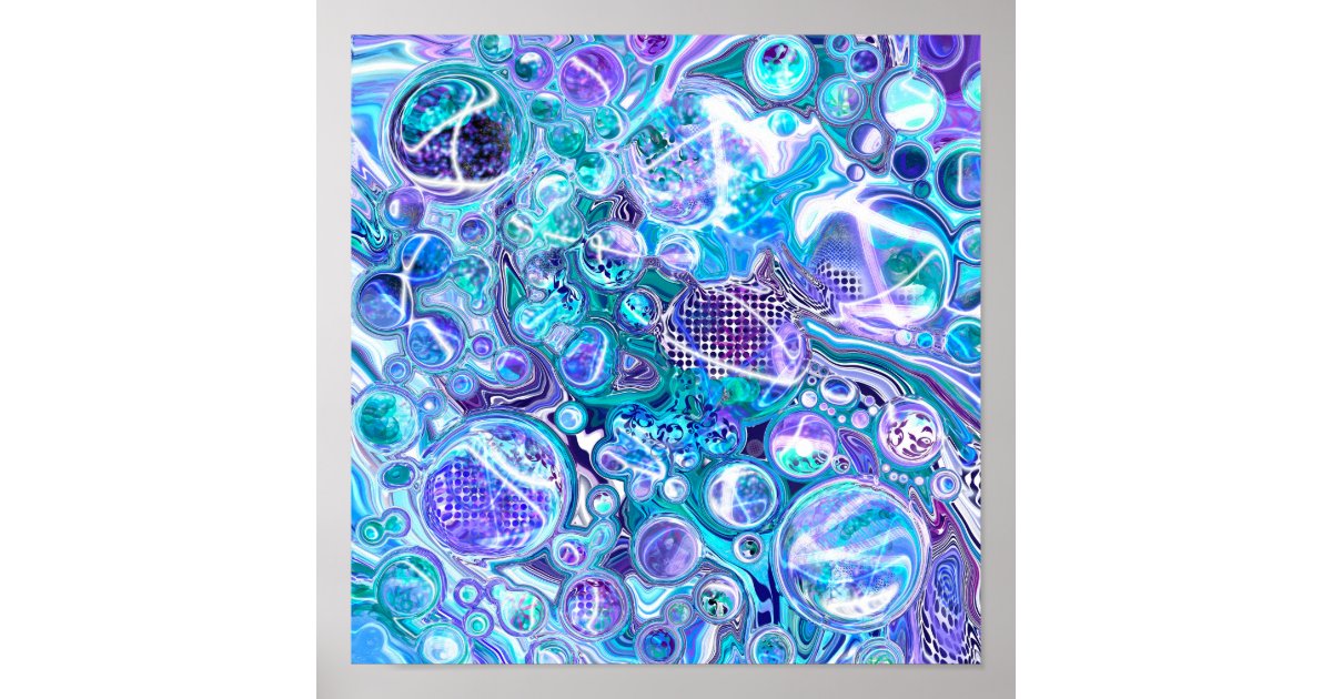 Blue Rhapsody | Abstract Art Poster | Zazzle