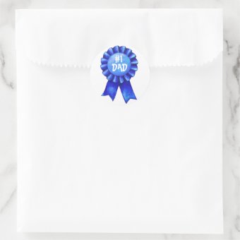 Blue Ribbon #1 Dad Stickers | Zazzle