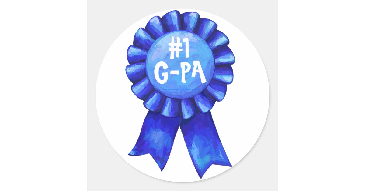 Blue Ribbon #1 Grandpa Stickers | Zazzle
