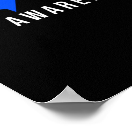 Blue Ribbon ALS Awareness Heartbeat Poster | Zazzle