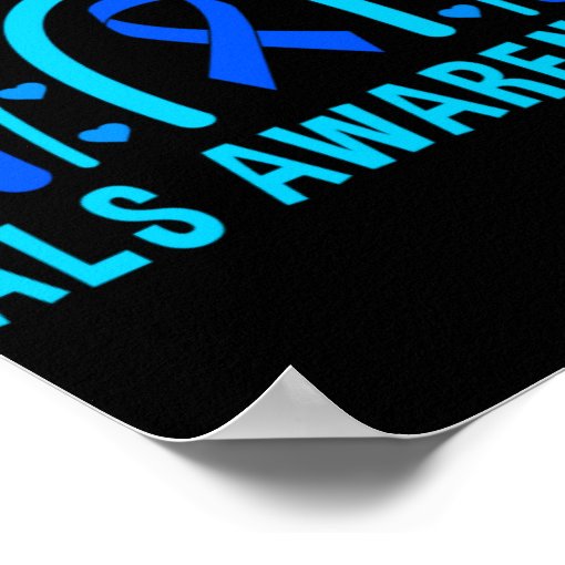 Blue Ribbon ALS Awareness Rainbow Poster | Zazzle