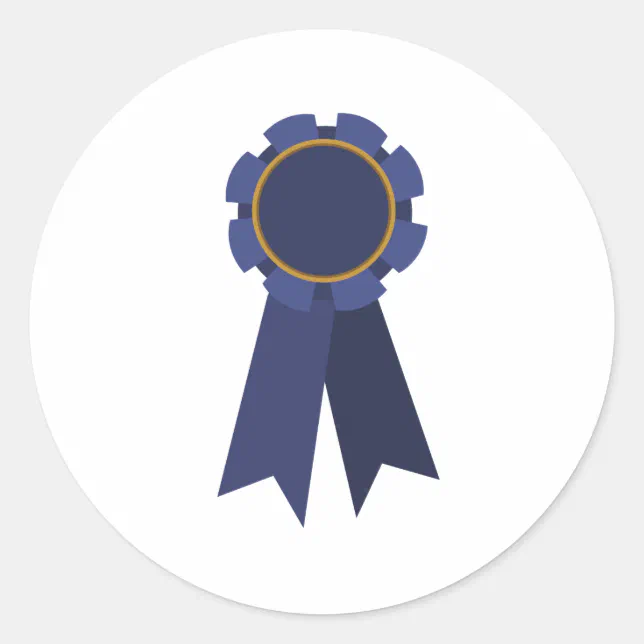 Blue Ribbon Classic Round Sticker | Zazzle
