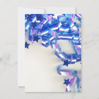 Blue Ribbon & Confetti Boys Birthday Party Invitation | Zazzle