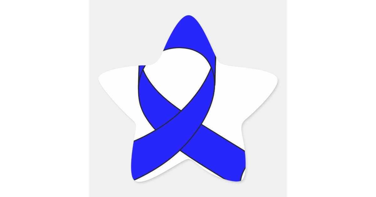 Blue Ribbon Drawing Star Sticker | Zazzle