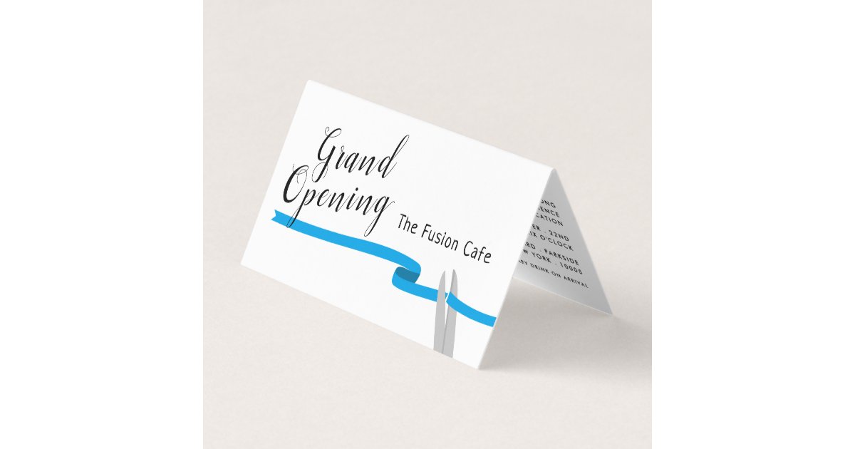 Blue Ribbon, Grand Opening Ceremony Photo/Map Card | Zazzle