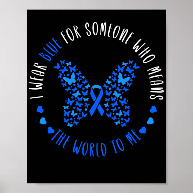 Blue Ribbon I Wear Blue For Someone ALS Poster | Zazzle