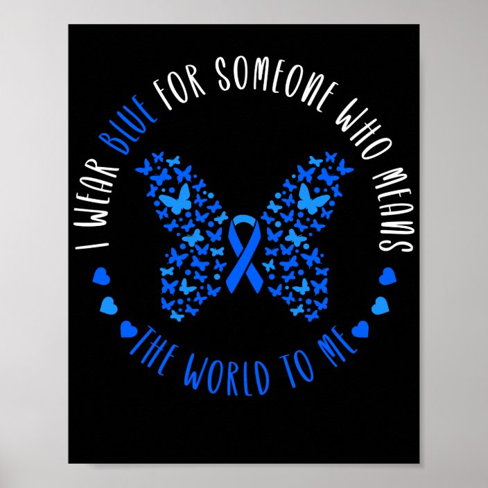 Blue Ribbon I Wear Blue For Someone ALS Poster | Zazzle.com