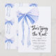Blue Ribbon She's Tying The Knot Bridal Shower Invitation | Zazzle