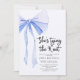 Blue Ribbon She's Tying The Knot Bridal Shower Invitation | Zazzle