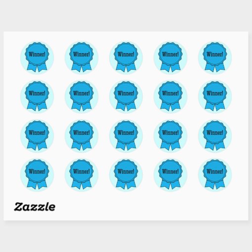 Blue Ribbon Winner Classic Round Sticker | Zazzle