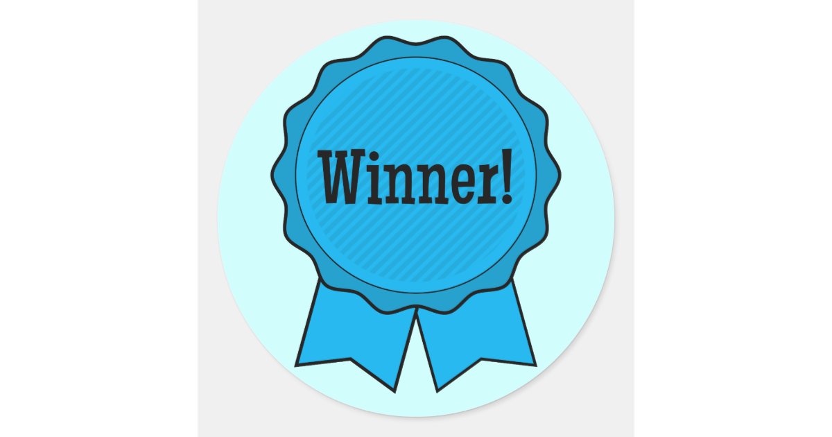 Blue Ribbon Winner Classic Round Sticker | Zazzle