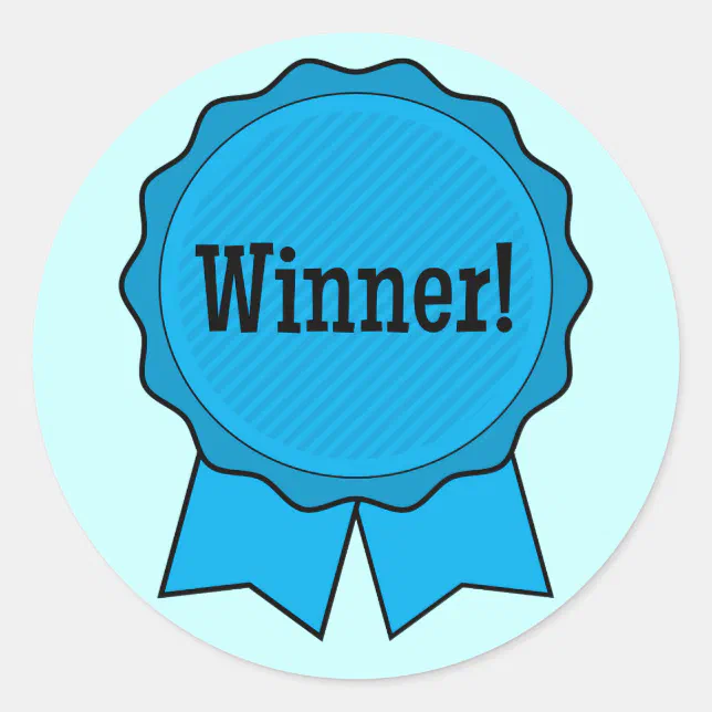 Blue Ribbon Winner Classic Round Sticker | Zazzle