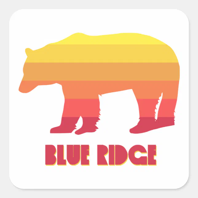 Blue Ridge Bear Square Sticker | Zazzle