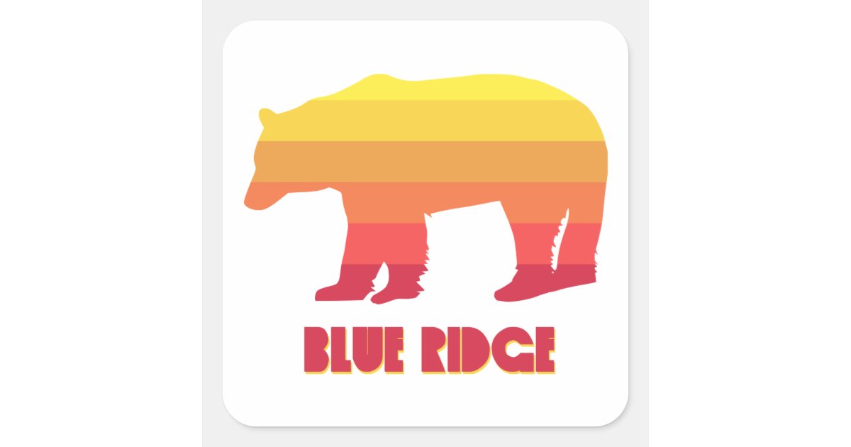 Blue Ridge Bear Square Sticker | Zazzle