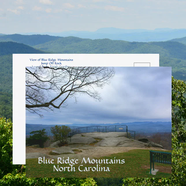 Blue Ridge Mountains Jump Off Rock NC Postcard | Zazzle