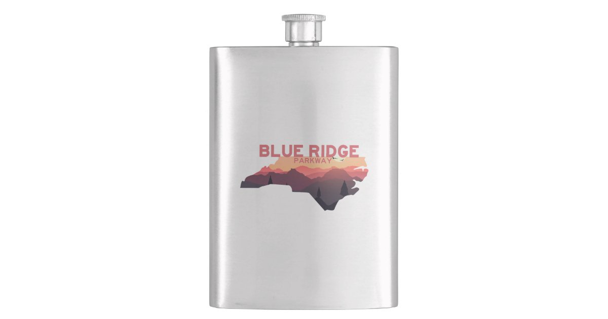 Blue Ridge Parkway North Carolina Map Flask | Zazzle