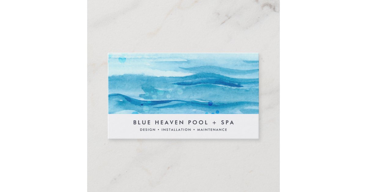 Blue Ripple | Pool Care or Swim Business Card | Zazzle.com