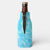 Blue ripple water swimming pool water monogram bottle cooler | Zazzle