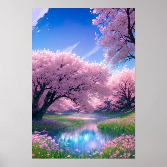 Blue River in Pink Paradise Poster | Zazzle