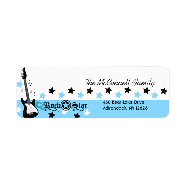 Blue Rock Star PRINTABLE ADDRESS LABELS | Zazzle