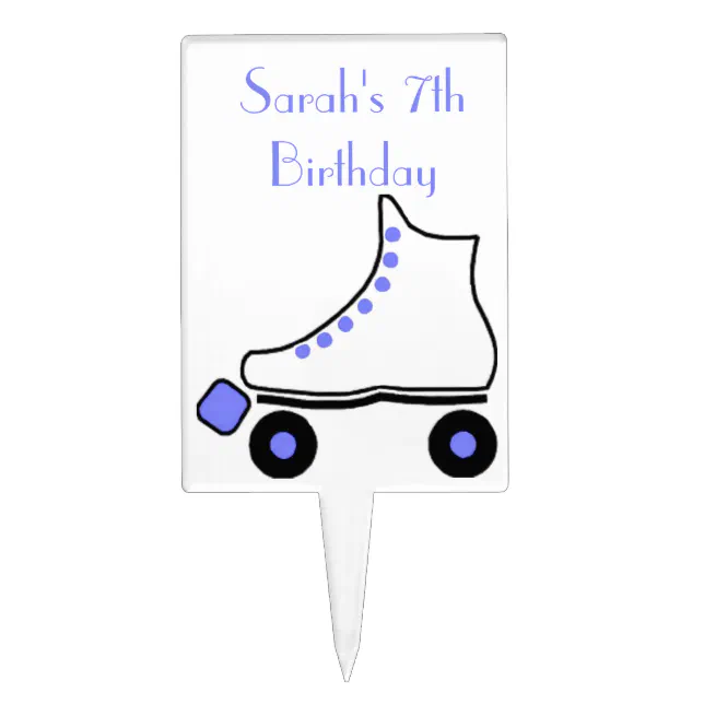 Blue Roller Skate Birthday Cake Topper | Zazzle