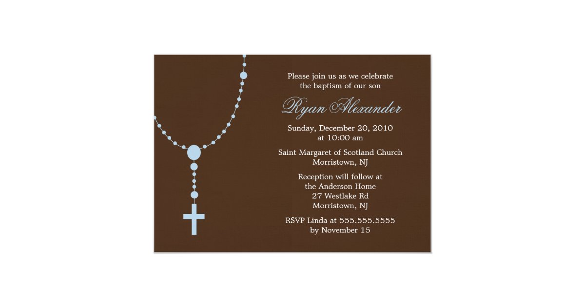 Blue Rosary Invitations | Zazzle.com