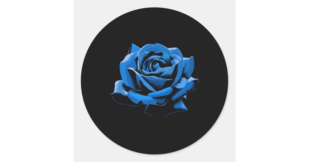 Blue Rose Flower Beautiful Classic Round Sticker | Zazzle