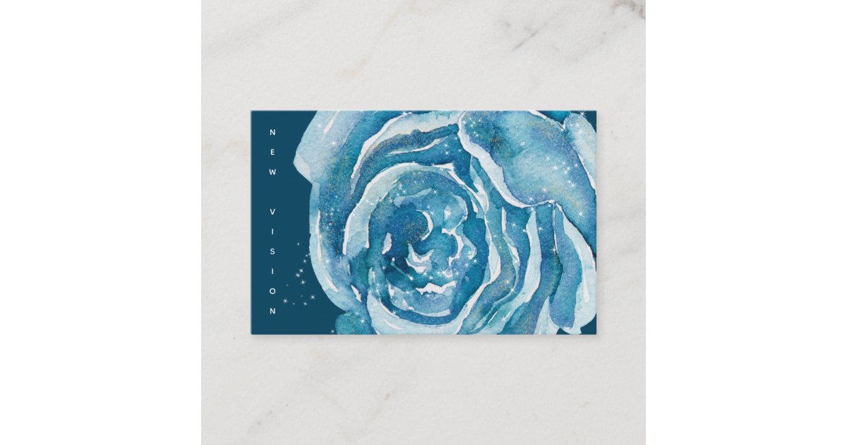 Blue Rose Sparkle Business Card | Zazzle