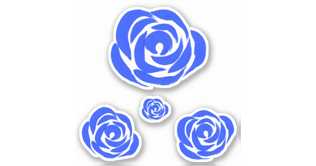 Blue Rose Sticker Set | Zazzle