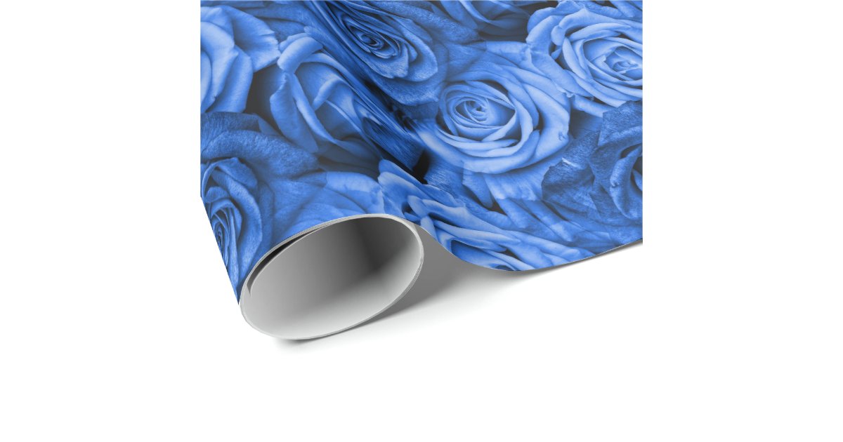 Blue Roses Floral Wrapping Paper | Zazzle