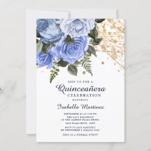 Light Blue Quinceañera Invitations | Zazzle