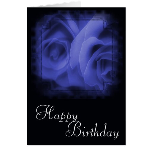 Blue Roses Happy Birthday Card Design 1 | Zazzle