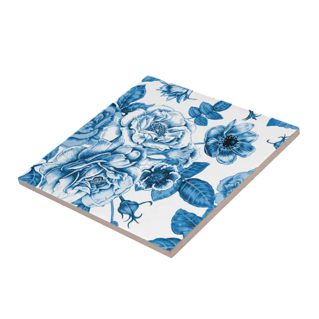 Blue Roses Tile | Zazzle