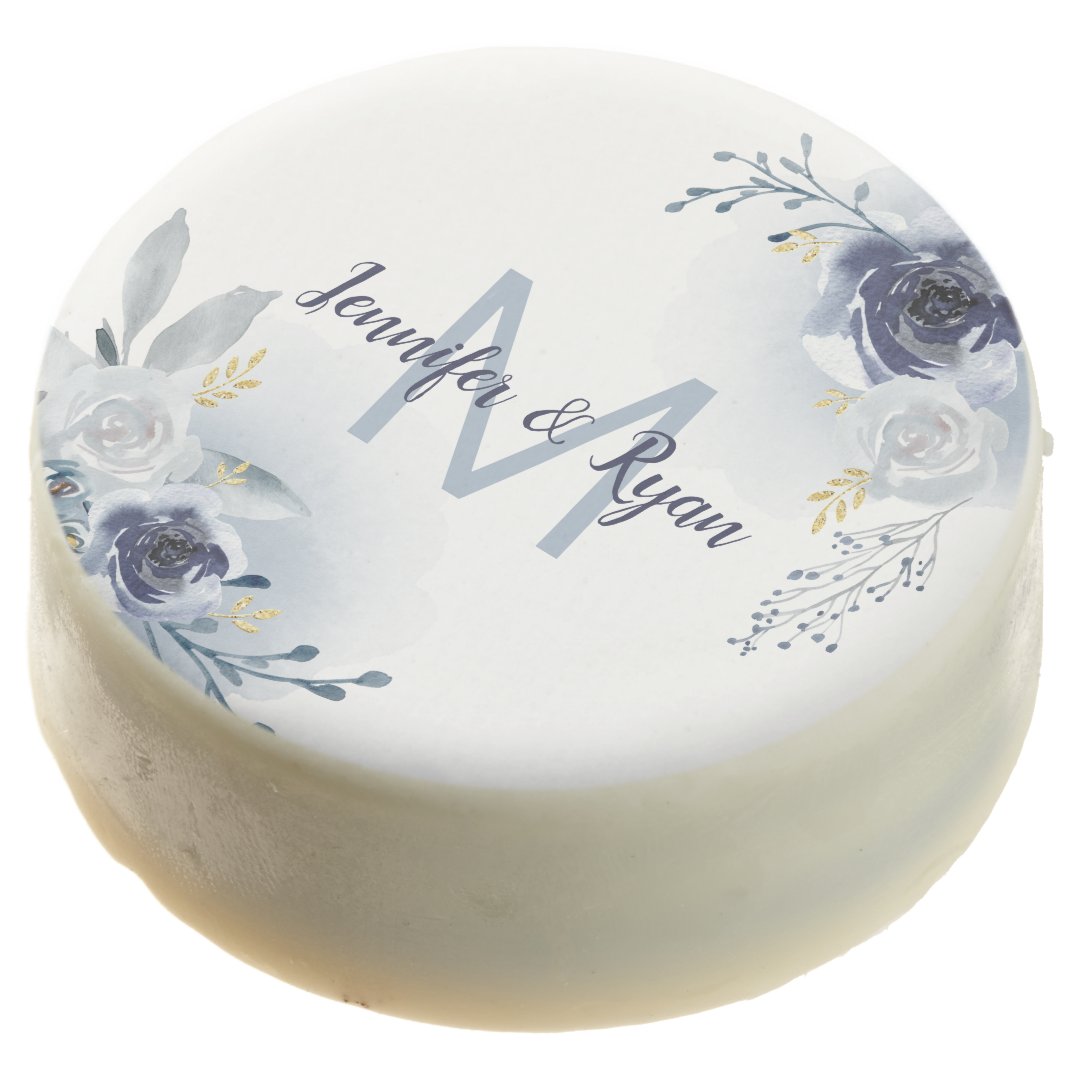 blue roses wedding chocolate covered oreo | Zazzle