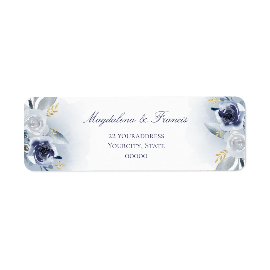 blue roses wedding label | Zazzle