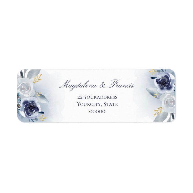 blue roses wedding label | Zazzle