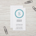 Blue rosette monogram elegant personal calling business card | Zazzle