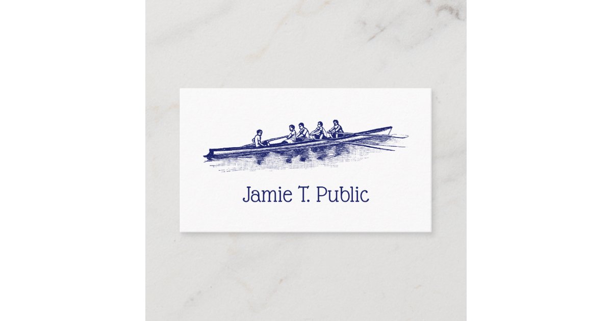 Blue Rowing Rowers Crew Team Water Sports Business Card | Zazzle