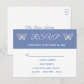 Blue RSVP Butterfly Wedding Butterflies Party Invitation Postcard | Zazzle