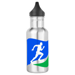 Blue Runner Logo Stainless Steel Water Bottle | Zazzle