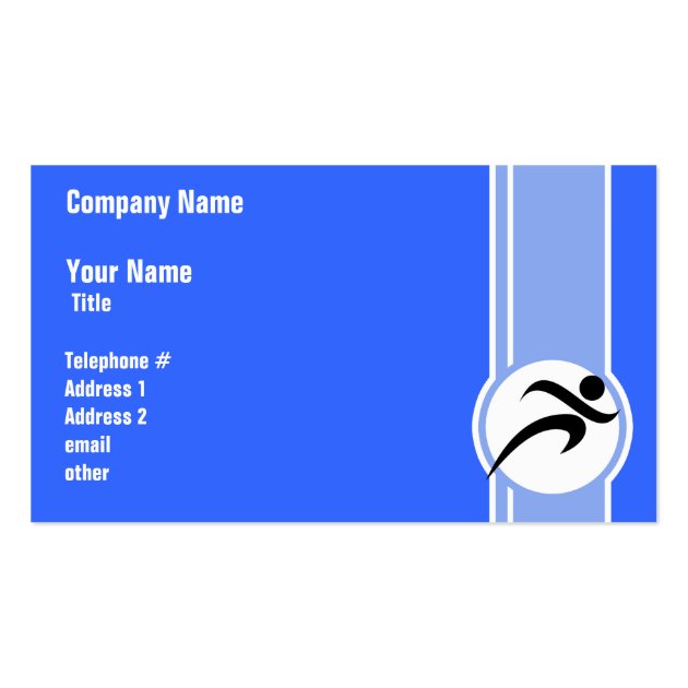 Blue Running Business Card Templates